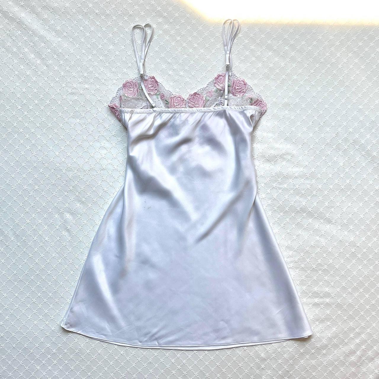 ♡︎ vintage 90s satin slips in pearl white featuring... - Depop