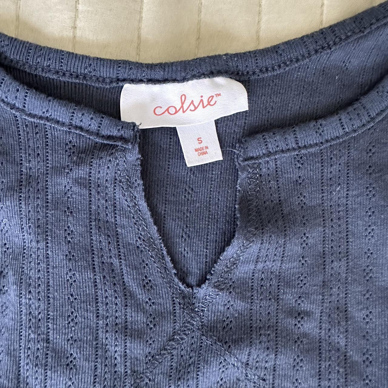 navy blue colsie coquette pajama set - Depop