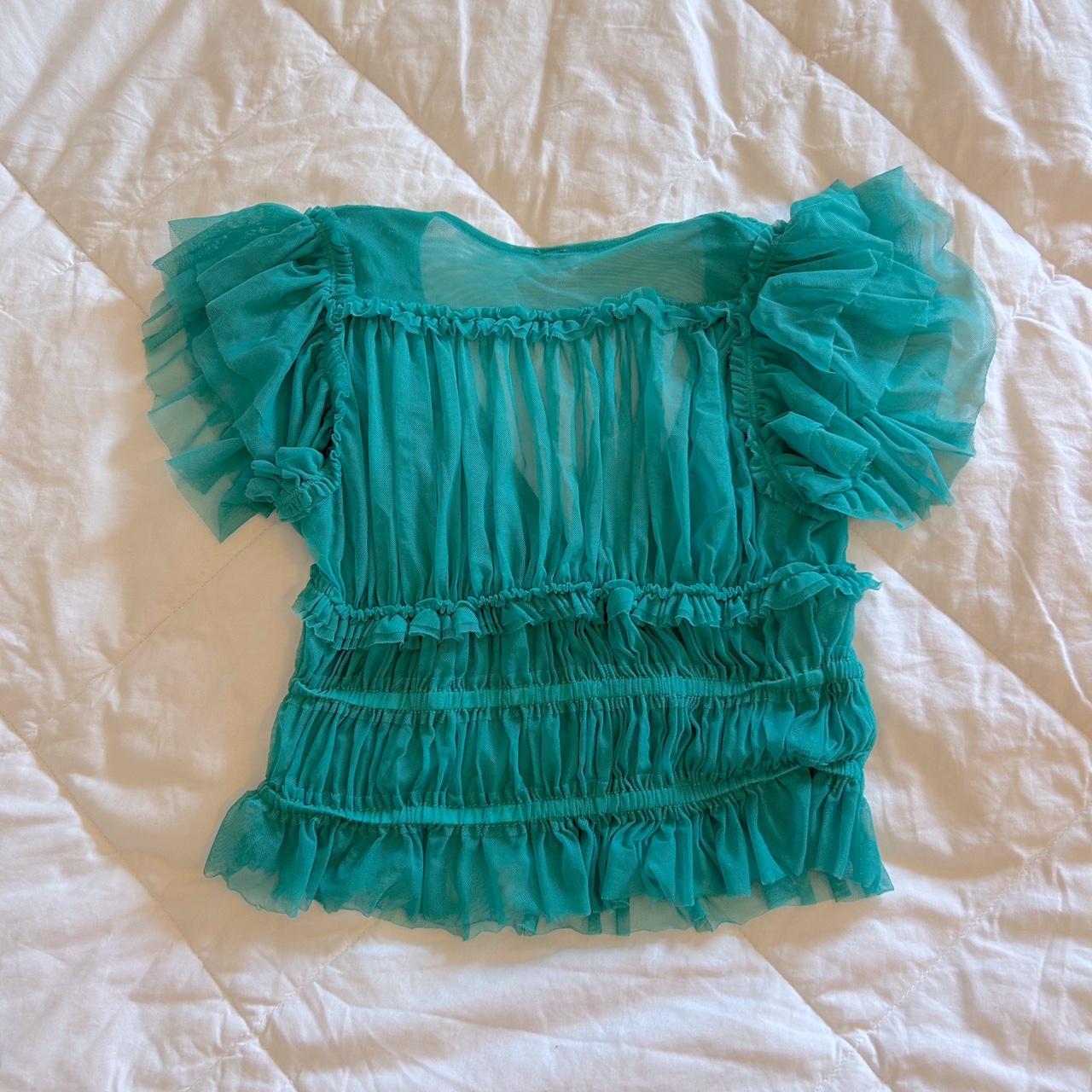 Free people blue green top Such a cute girly piece... - Depop