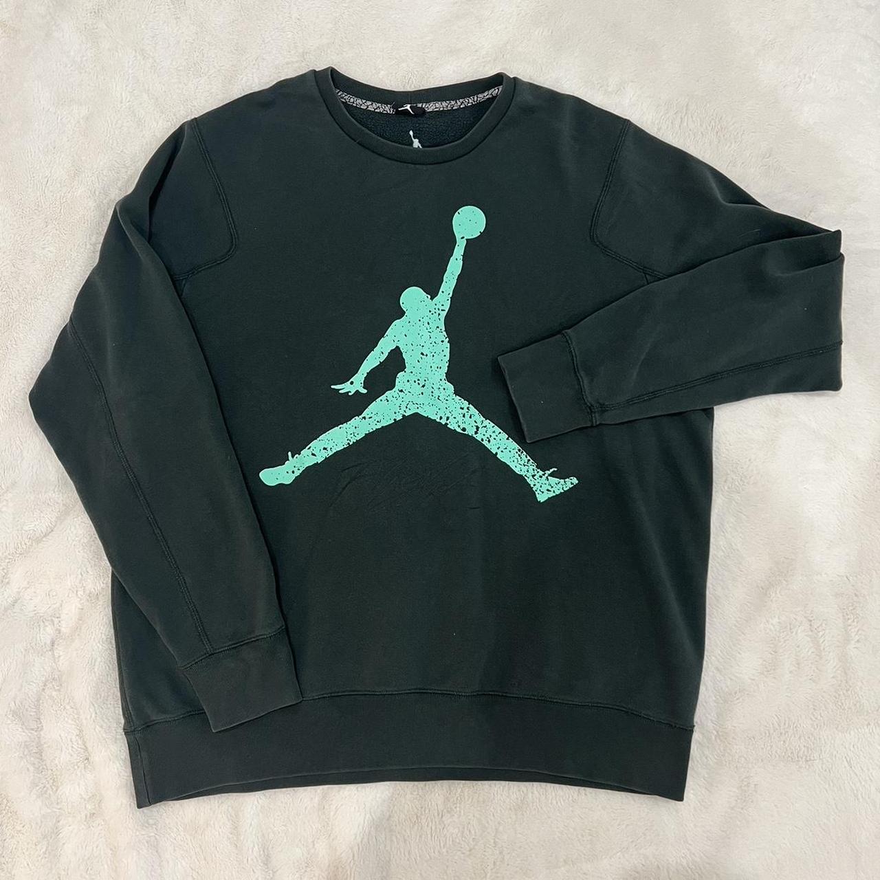 Vintage Jordan crew neck sweatshirt Dark green &... - Depop