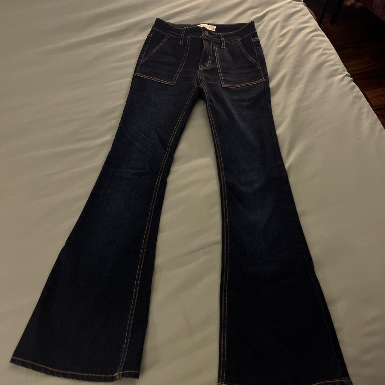 size 24, fits 25/26, blue bootcut jeans, Harper... - Depop