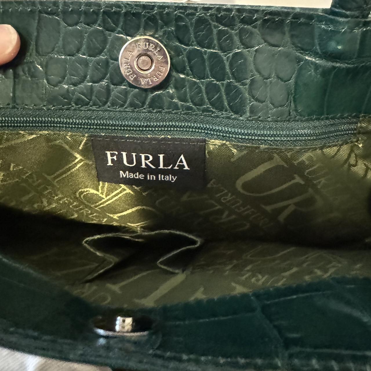 Beautiful green alligator print Furla purse made in... - Depop