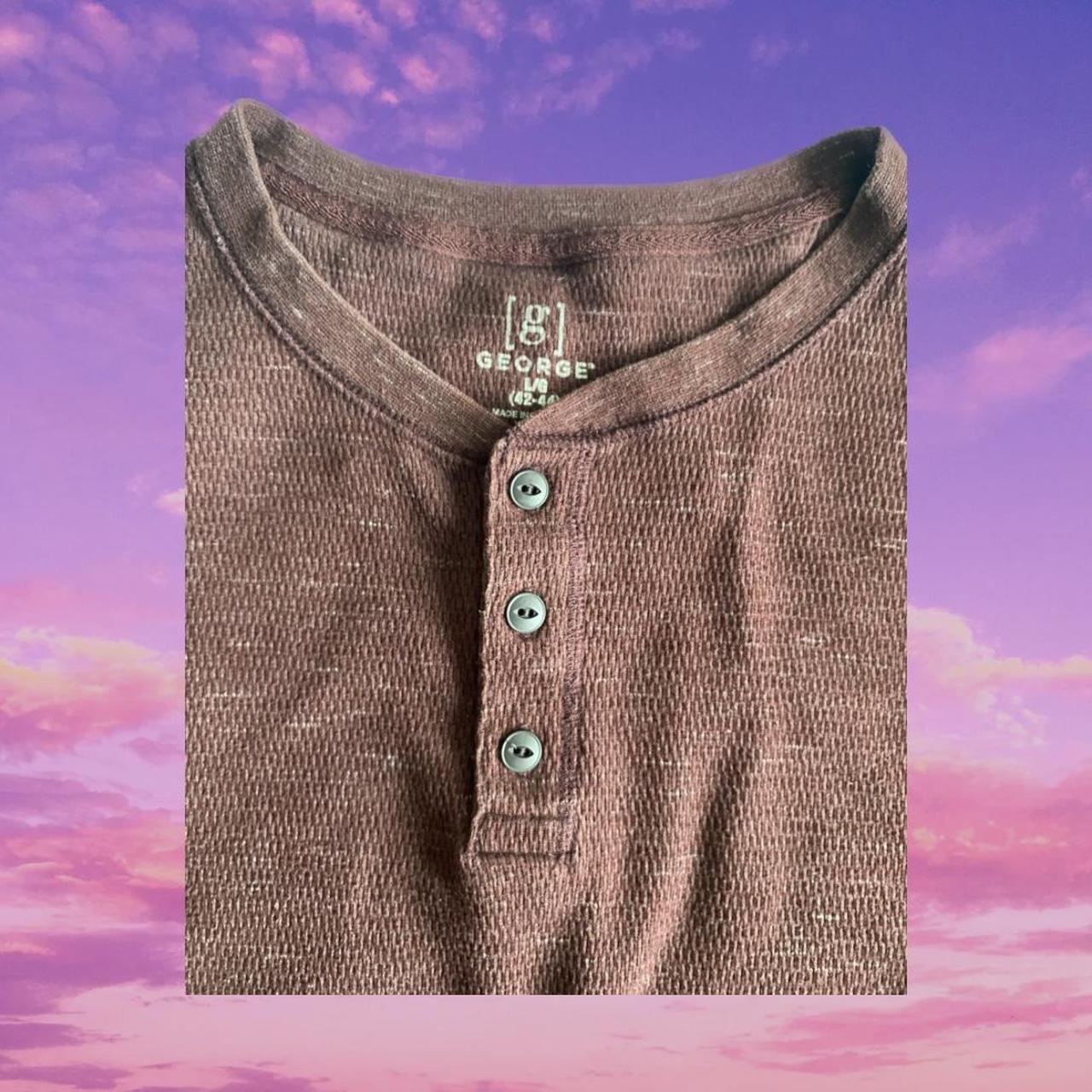 burgundy goodfellow target henley long sleeve... - Depop