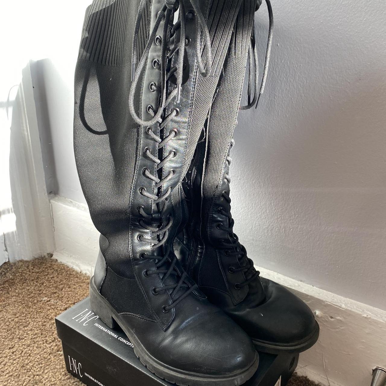 Torrid Black Calf Combat Boots Calf area is very... - Depop