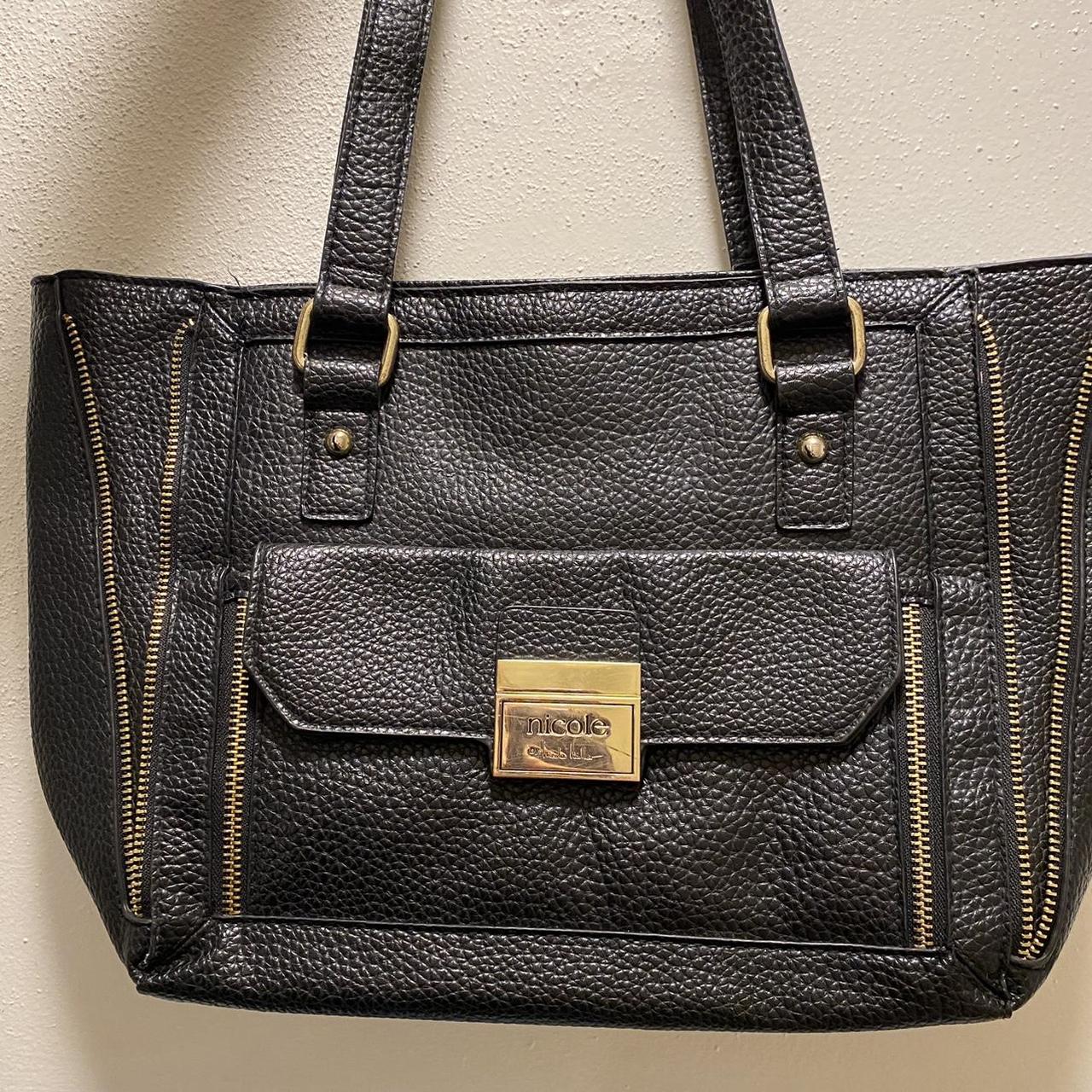 Nicole Miller faux leather tote Bag is in great... - Depop