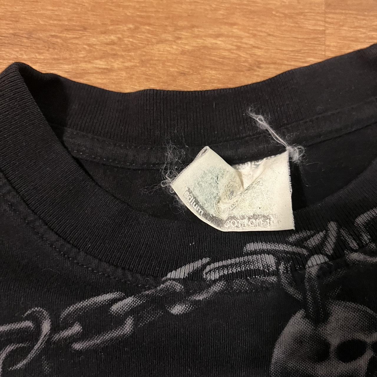 Vintage all over print skull tee Size M Good... - Depop