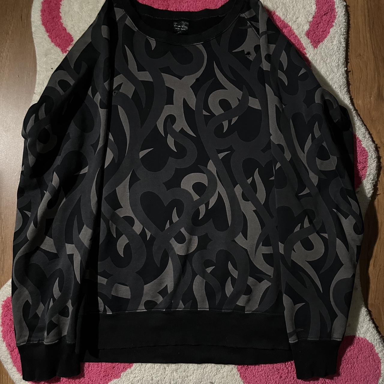 number nine aw04 black tribal sweater/crewbeck Size... - Depop