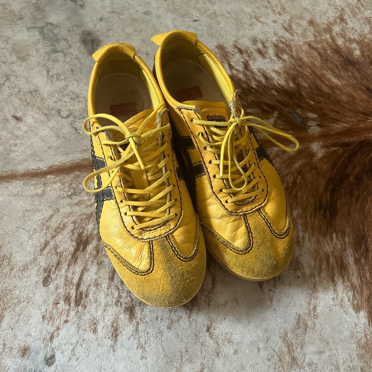 Slightly platform Yellow onitsuka tiger sneakers... - Depop