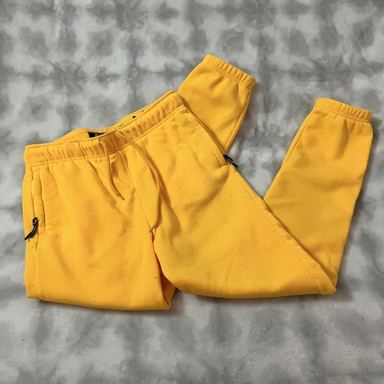 yellow sweatpants details: brand Brooklyn... - Depop
