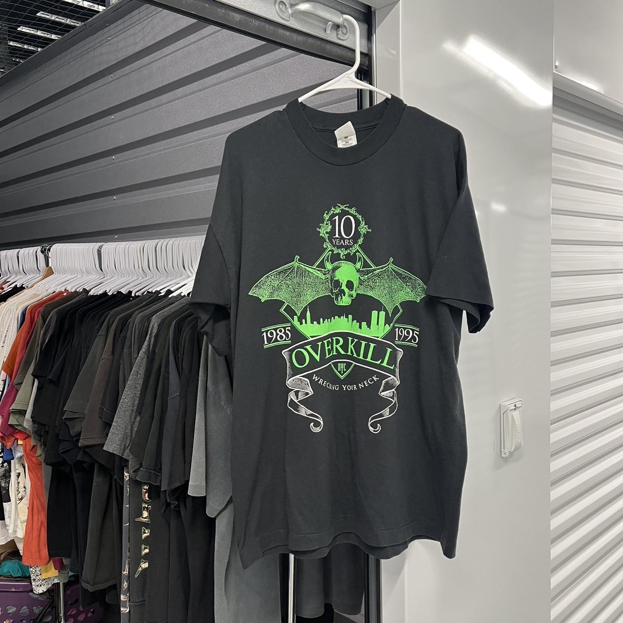 1995 Overkill Middle Finger Tour Shirt Size: XL See... | Depop