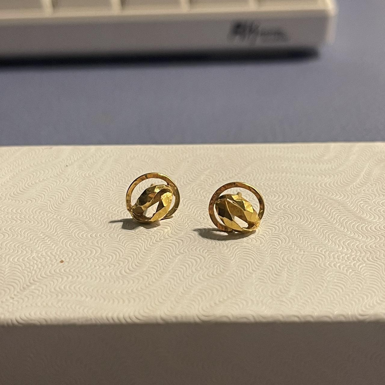 Solid 24k gold earring studs, designed and made by... - Depop