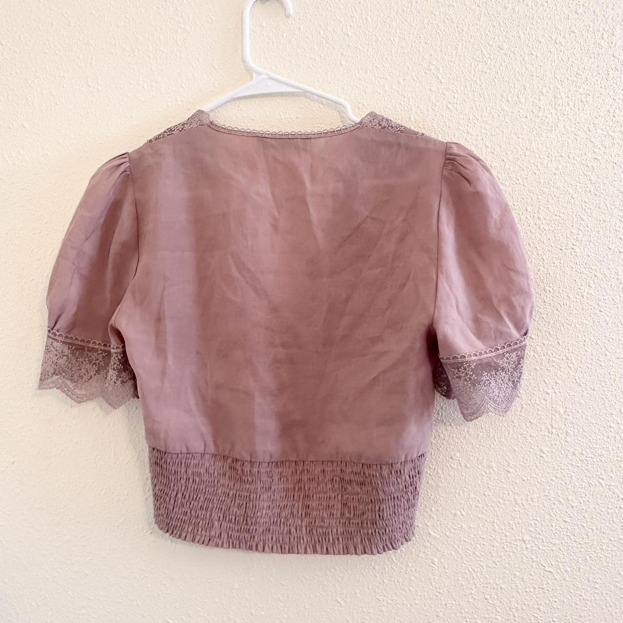 Beautiful Pink Lace cottage core Zara blouse. Brand... - Depop