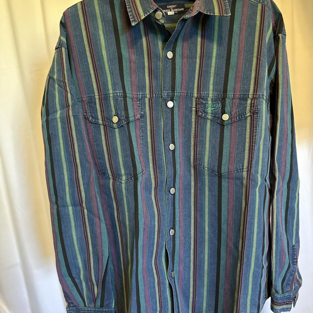 Perfect condition men’s vintage Guess button... - Depop