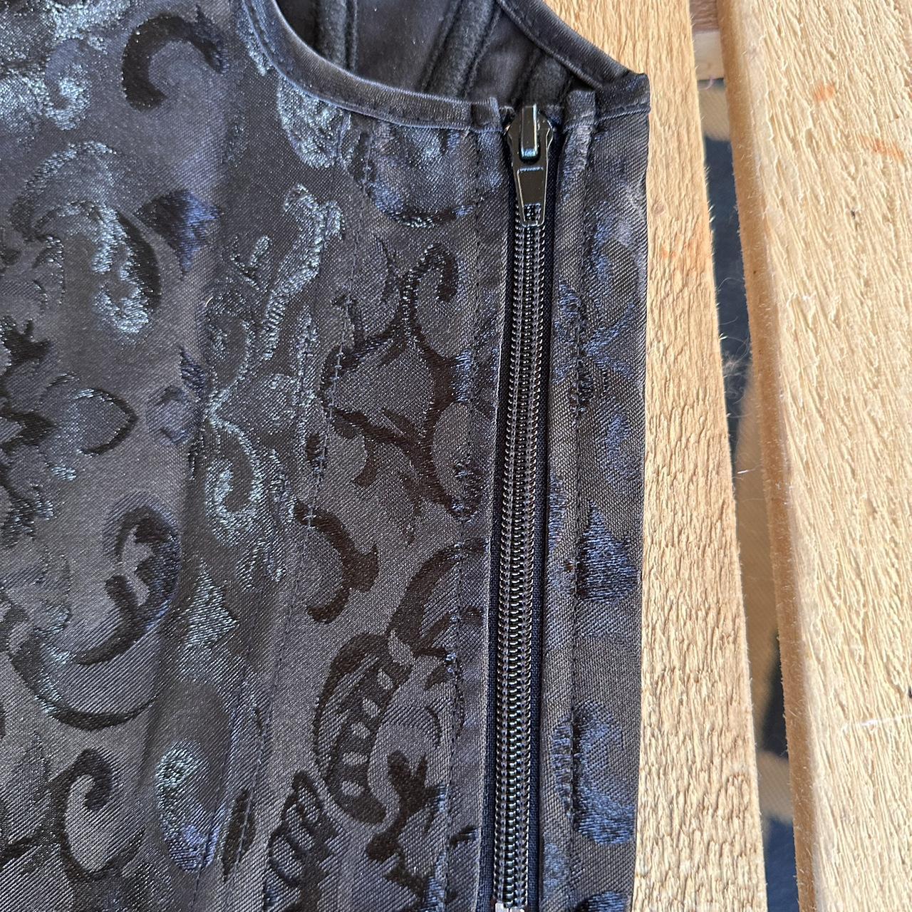 Cute black ribbon corset with zipper on the side... - Depop