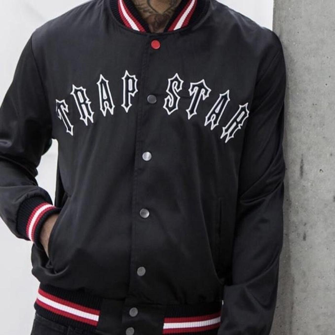 Rare red trapstar bomber jacket/stadium... - Depop
