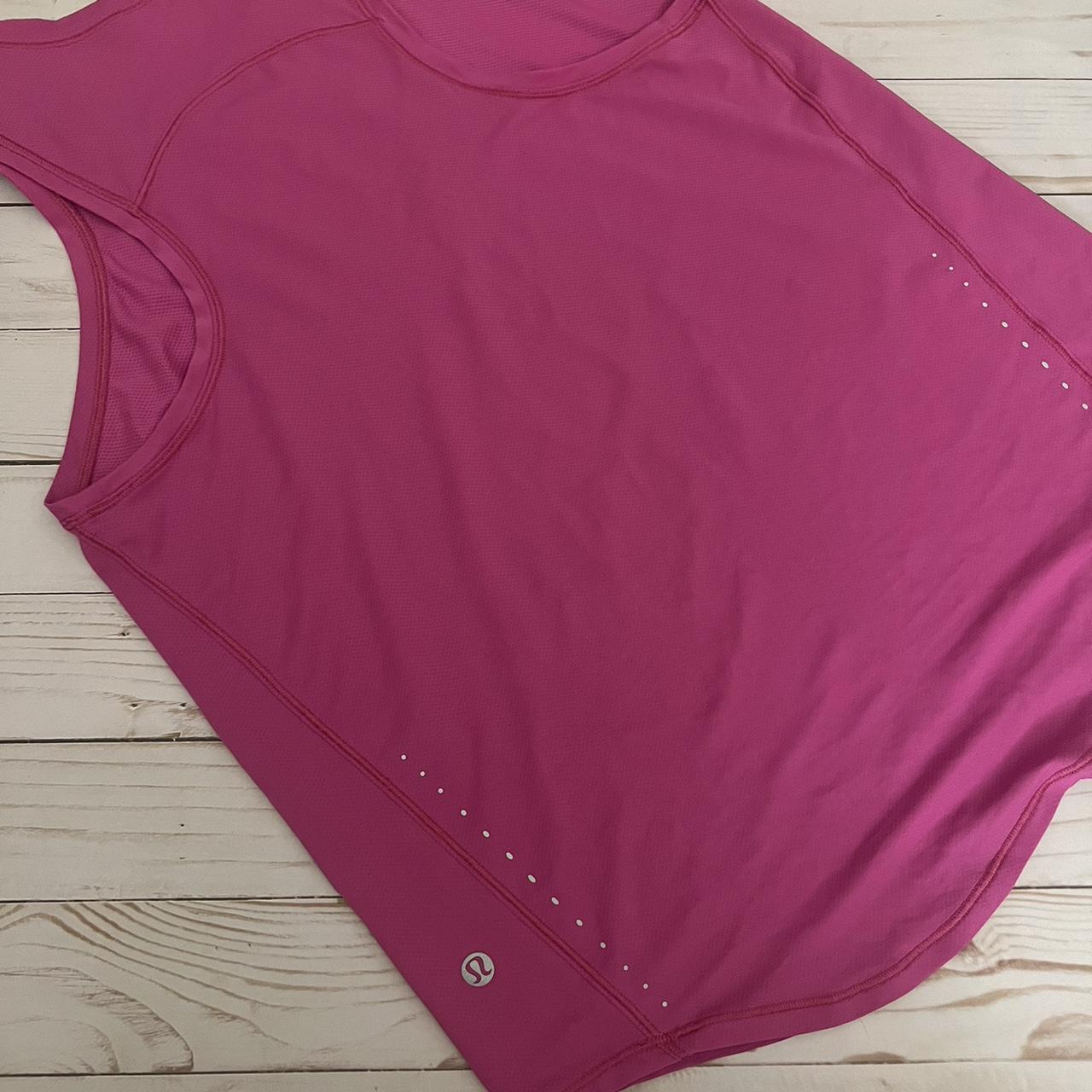 PINK LULU LEMON WORKOUT TANK SIZE 4-6 LOOSE FITTING... - Depop