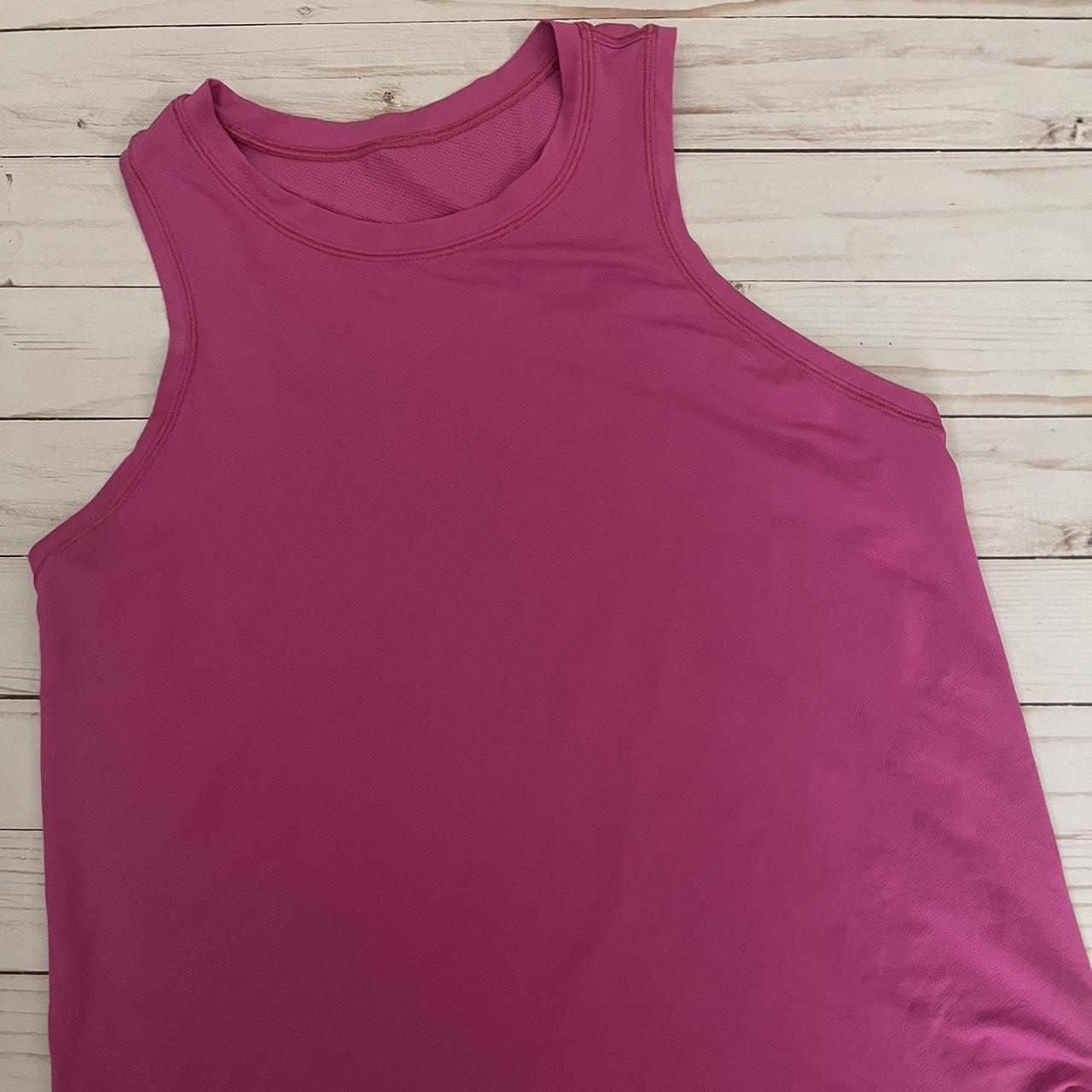 PINK LULU LEMON WORKOUT TANK SIZE 4-6 LOOSE FITTING... - Depop