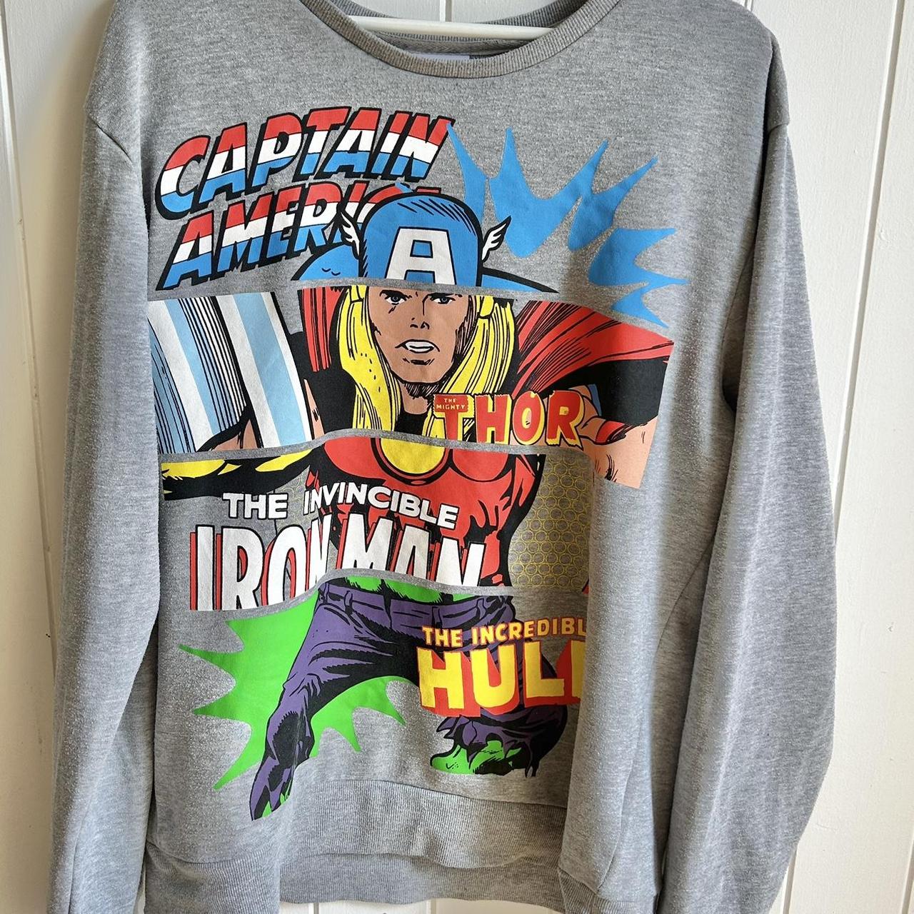 XL Unisex marvel comics jumper in excellent condition - Depop