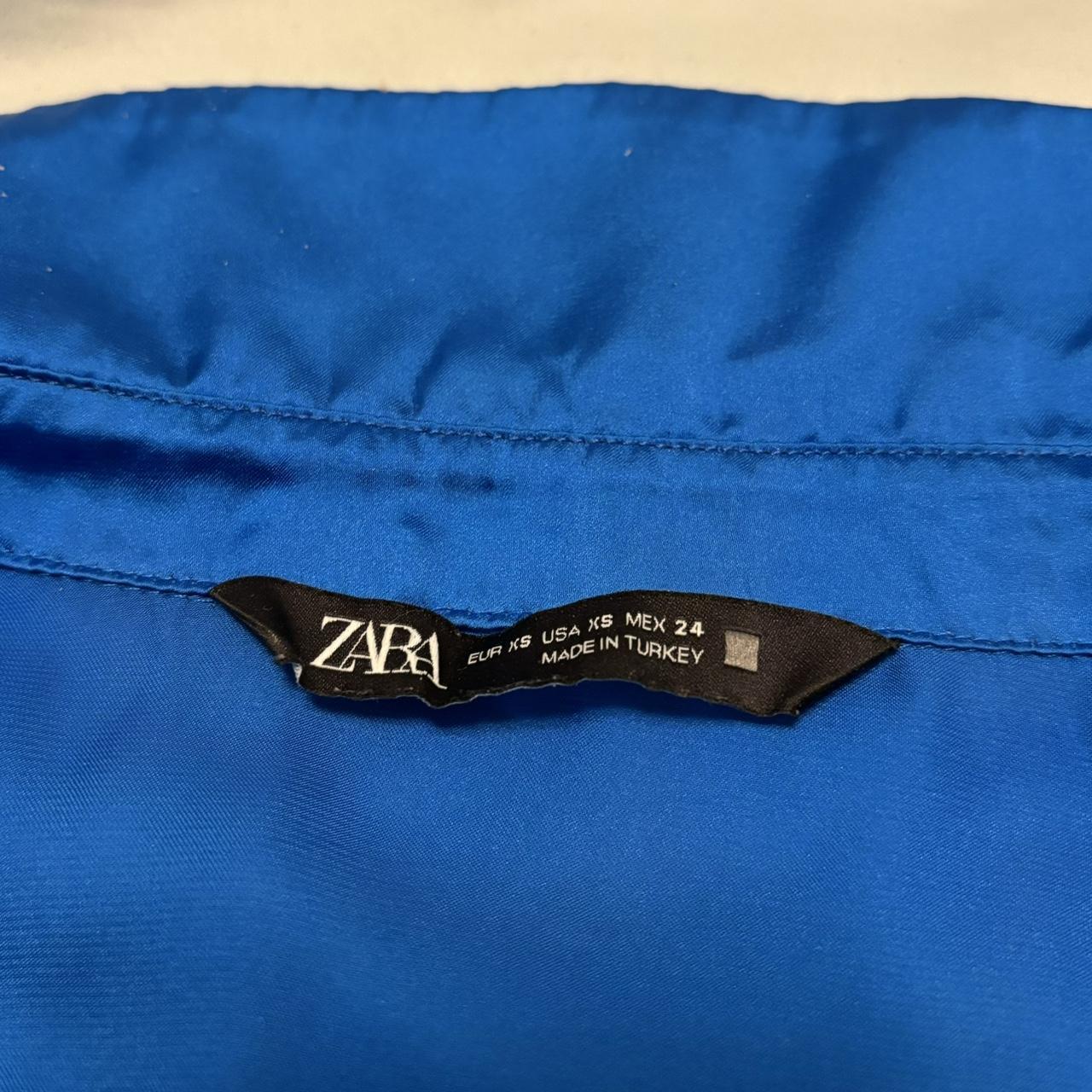 Zara cobalt blue satin effect button up ⭐️ size XS - Depop