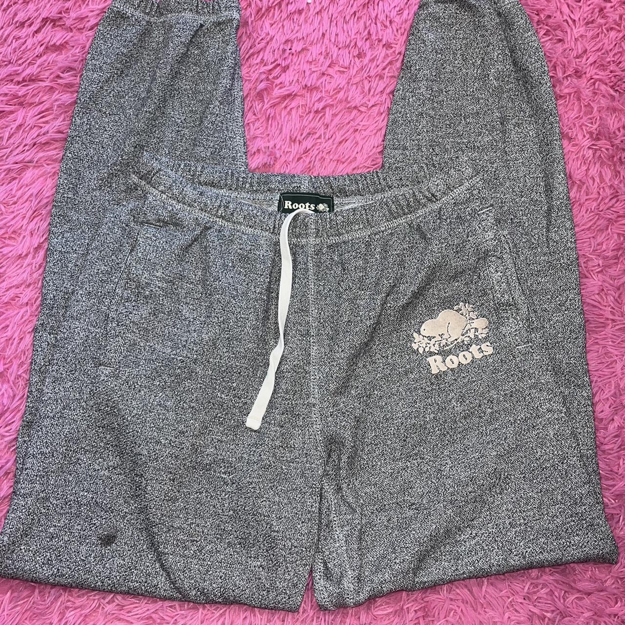 roots sweatpants💋 size s-m has 3 stains as... - Depop