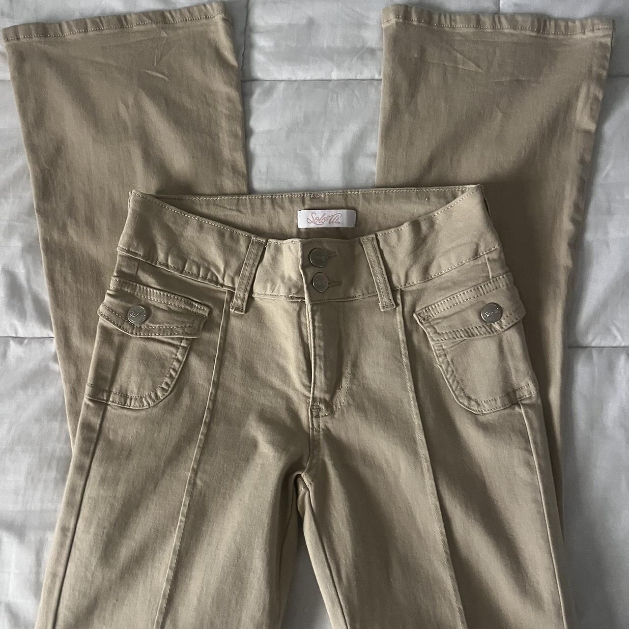 flared cacky pants - Depop