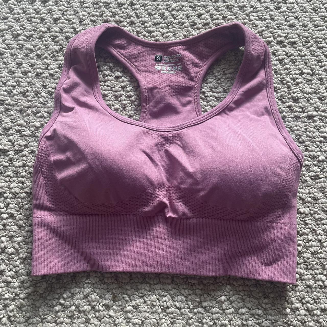 mauve pink work out sports bra with built in... - Depop