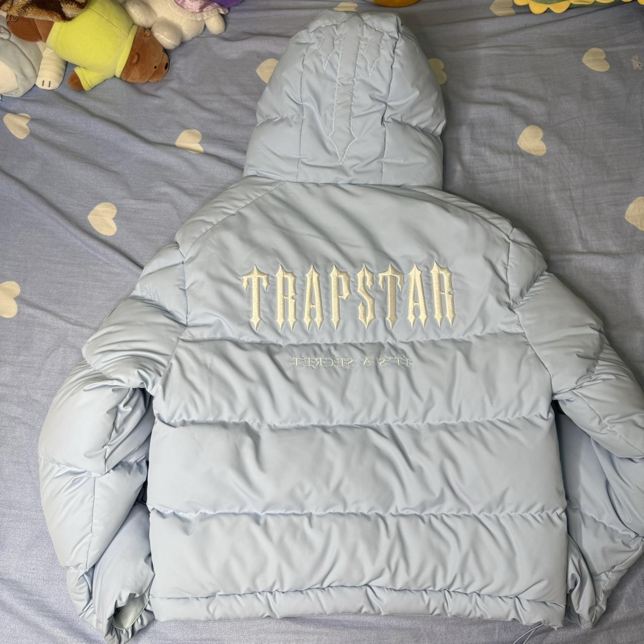 TRAPSTAR DECODED HOODED PUFFER 2.0 ICE BLUE BABY... | Depop