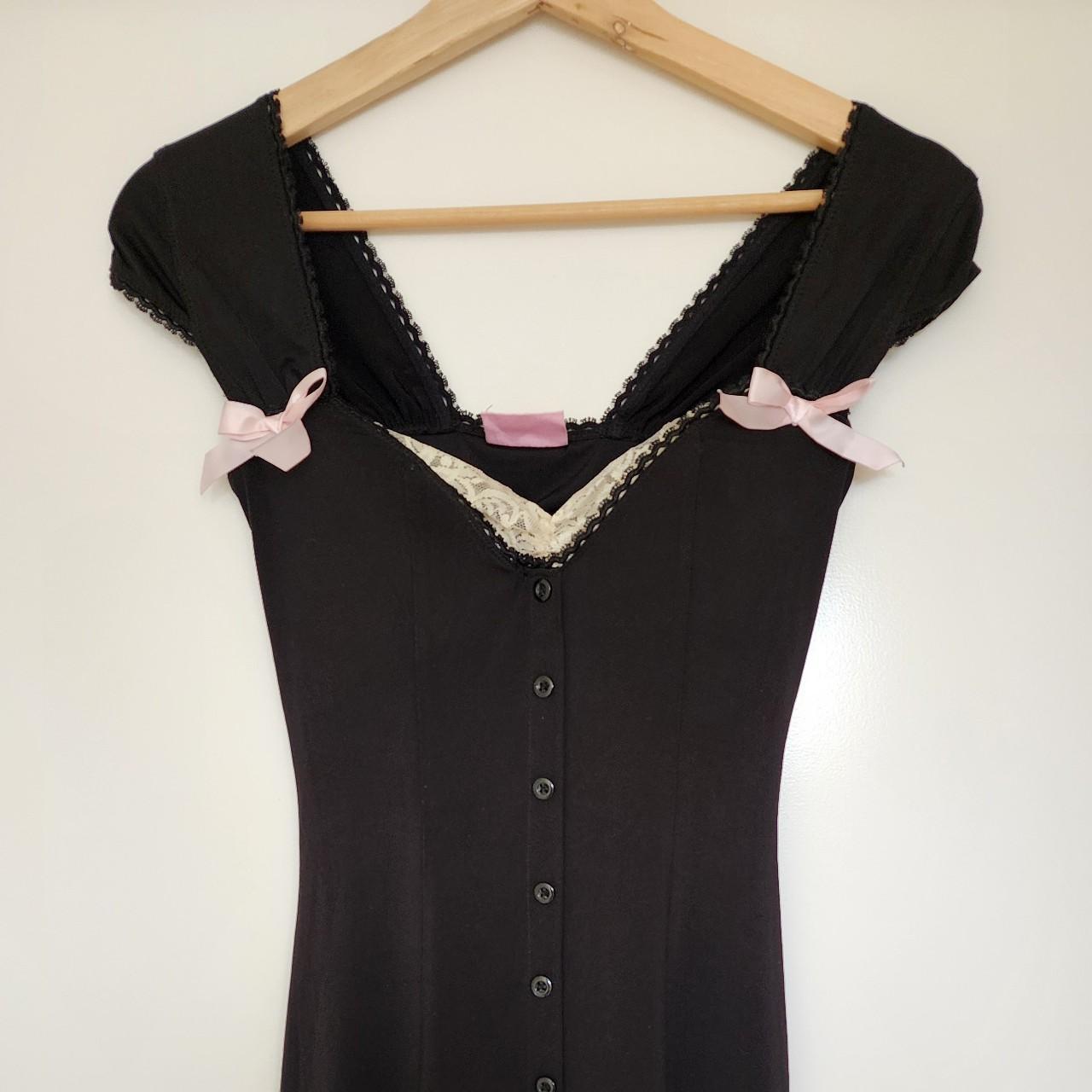 Peter Alexander black nightie, size XS, cream lace... | Depop