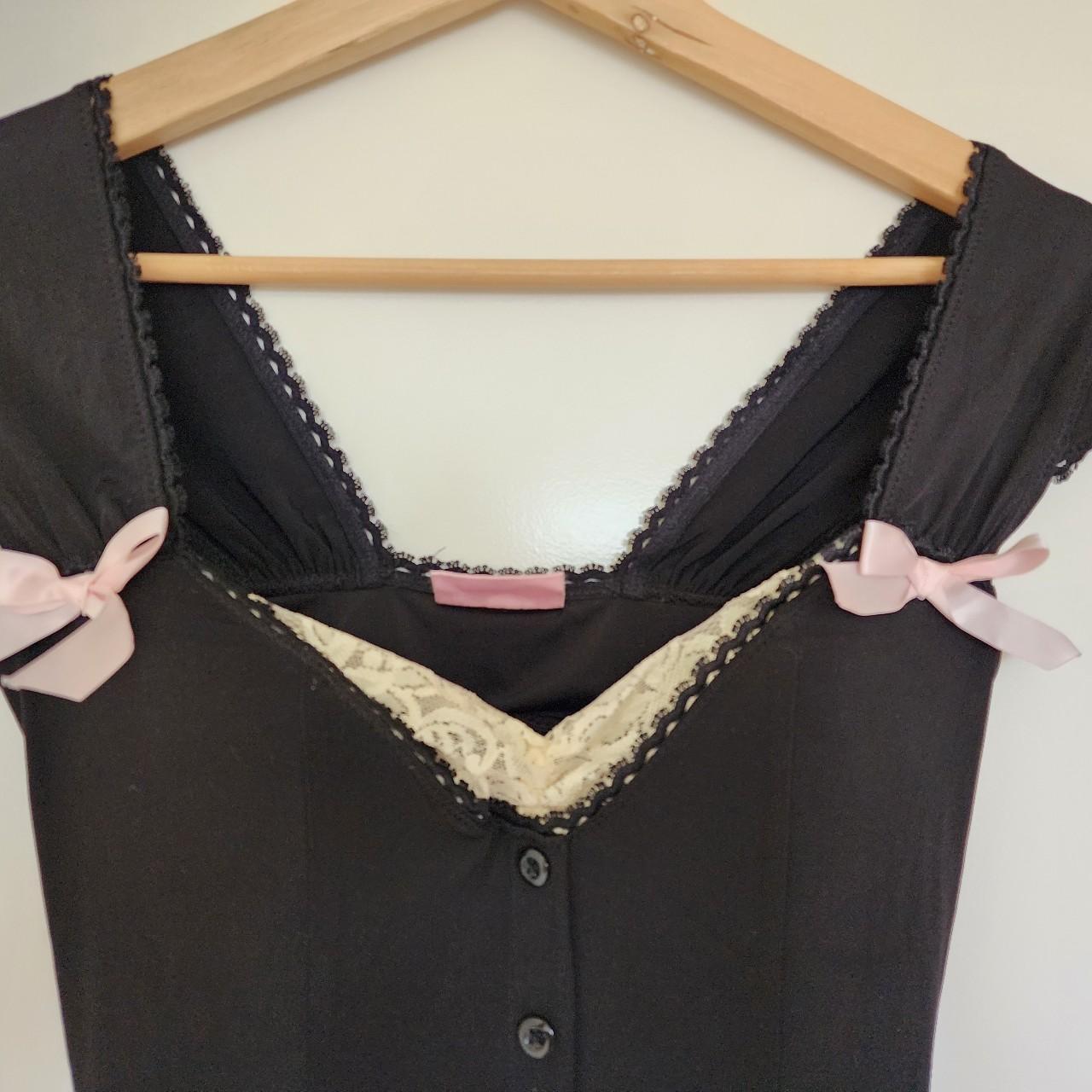 Peter Alexander black nightie, size XS, cream lace... | Depop