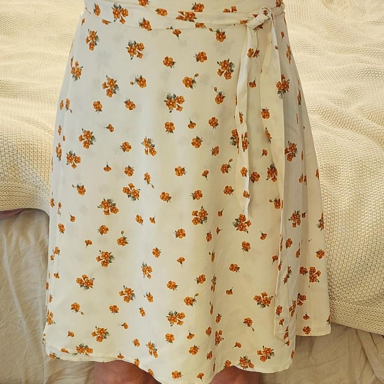Princess Highway Louisa cream wrap around skirt with... | Depop