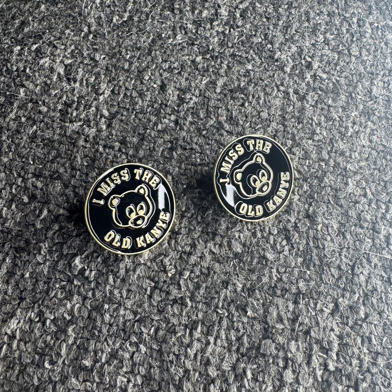 2 Black and gold Old Kanye pin good for couples... | Depop