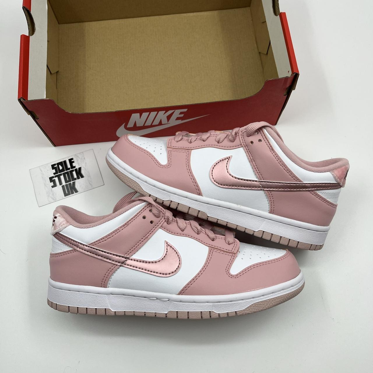 Nike dunk low pink velvet GS Brand new in box (no... - Depop