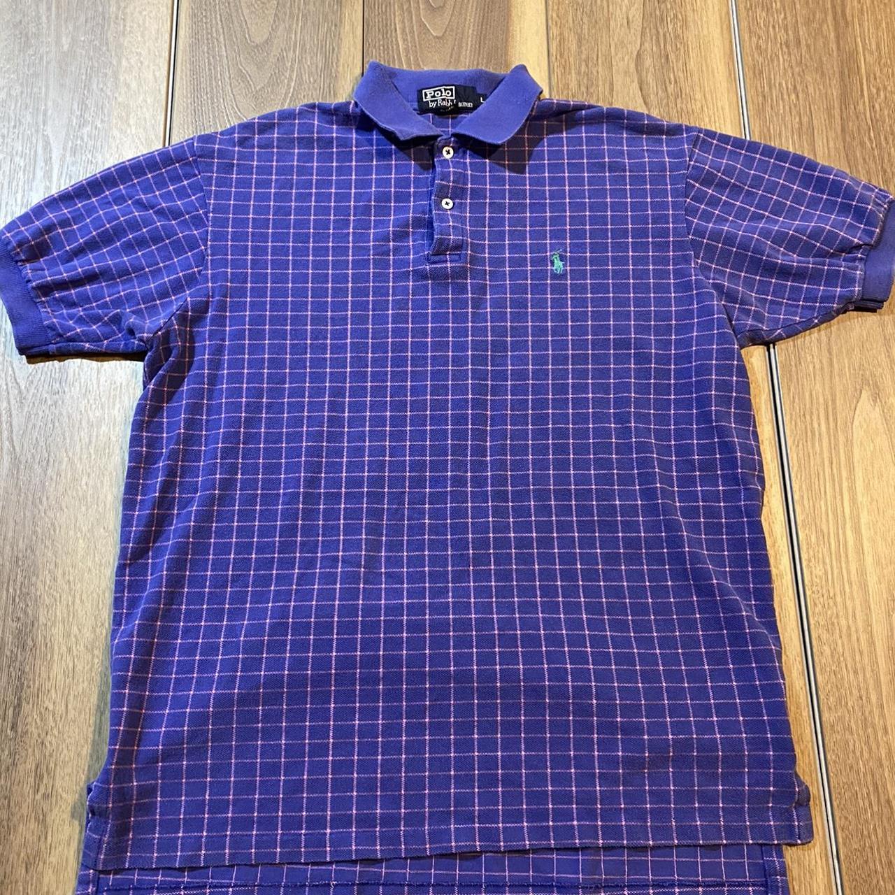 Vintage Polo Ralph Lauren Purple Polo Short Sleeve... - Depop