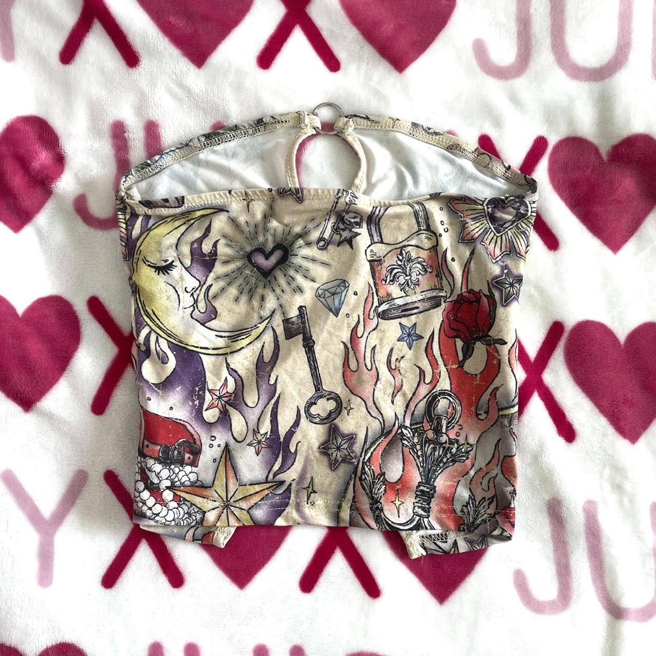 Multi-colored tube top with metal ring details >... | Depop