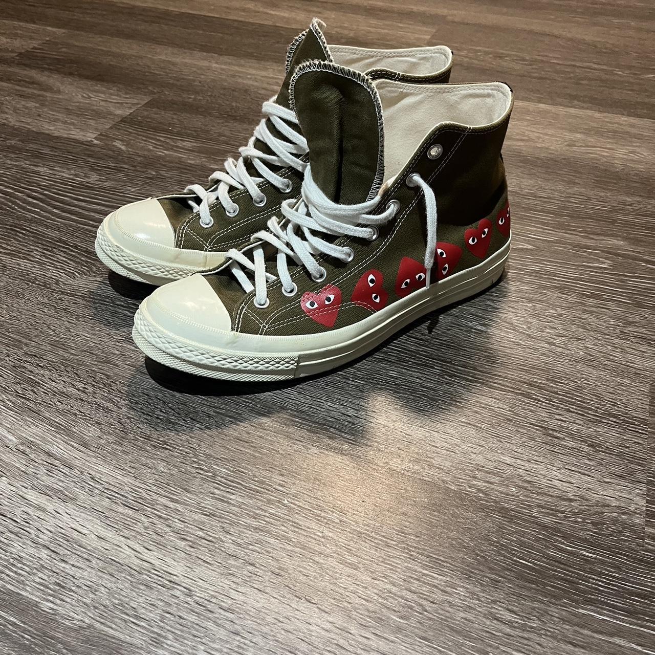 GREEM CDG CONVERSE SZ 12 - Depop