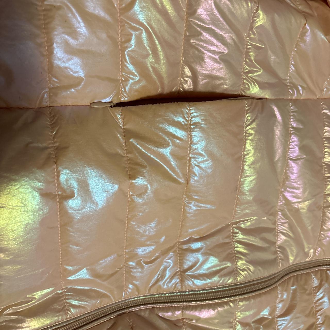 Torrid Pink iridescent puffer jacket, inside and... - Depop