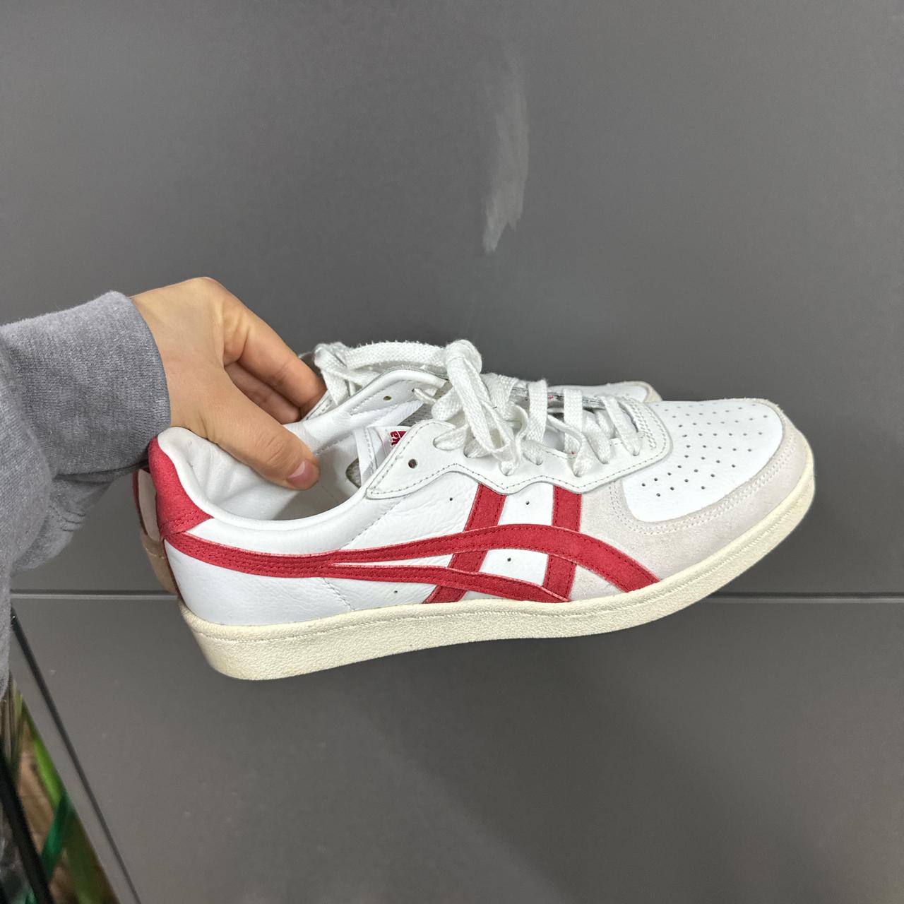 Onitsuka tiger red and white sneakers Worn twice... - Depop