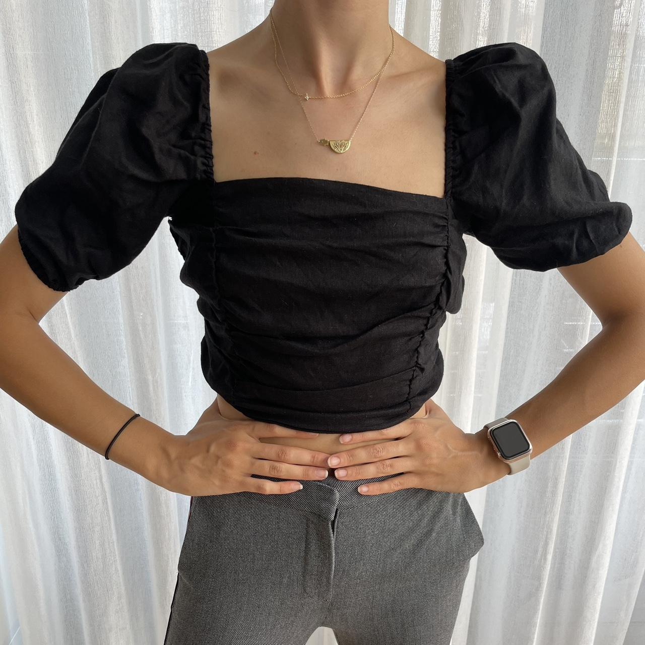 Glassons Women's Black Crop-top | Depop