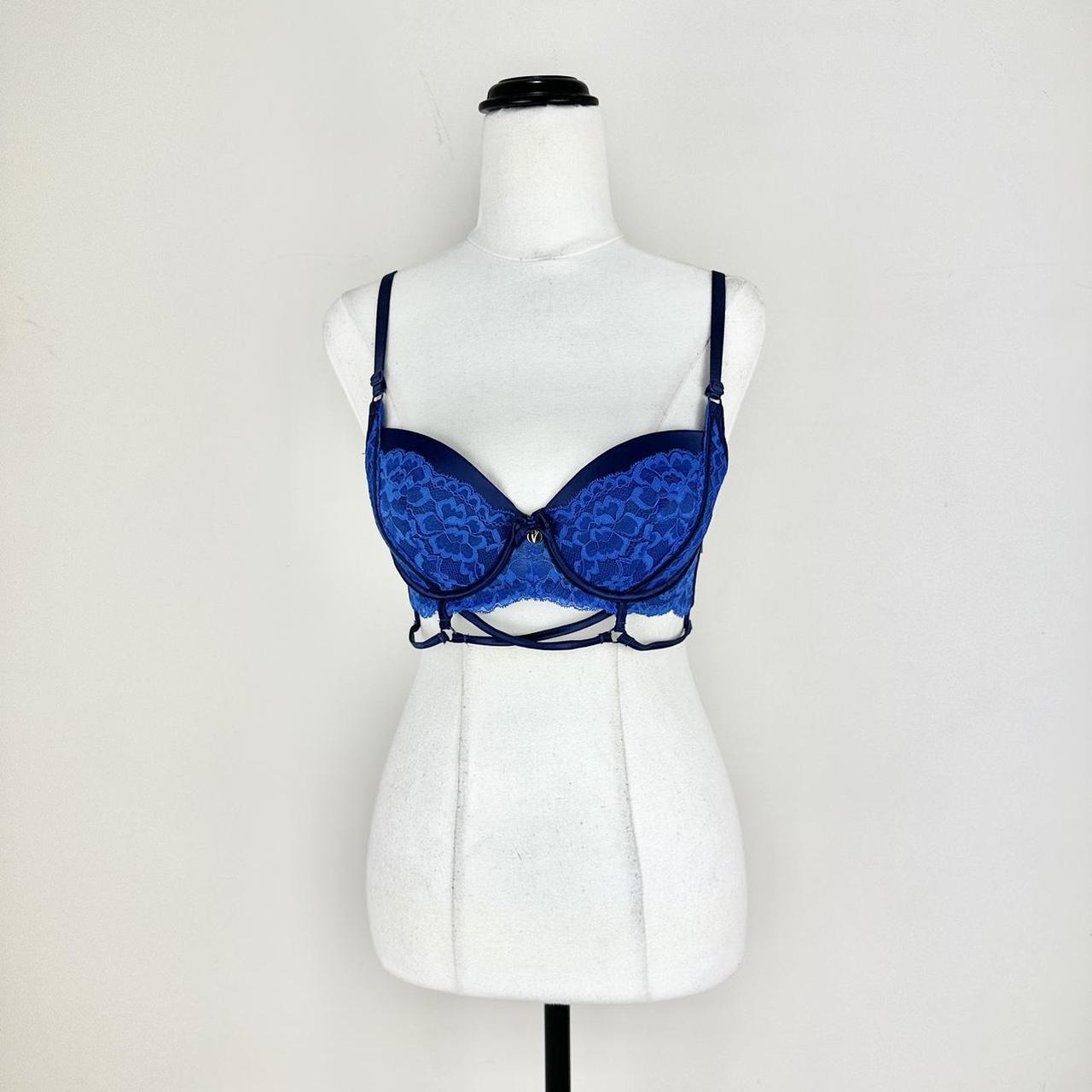 BRAS N THINGS VAMP COLLECTION COBALT BLUE LACE PUSH... - Depop