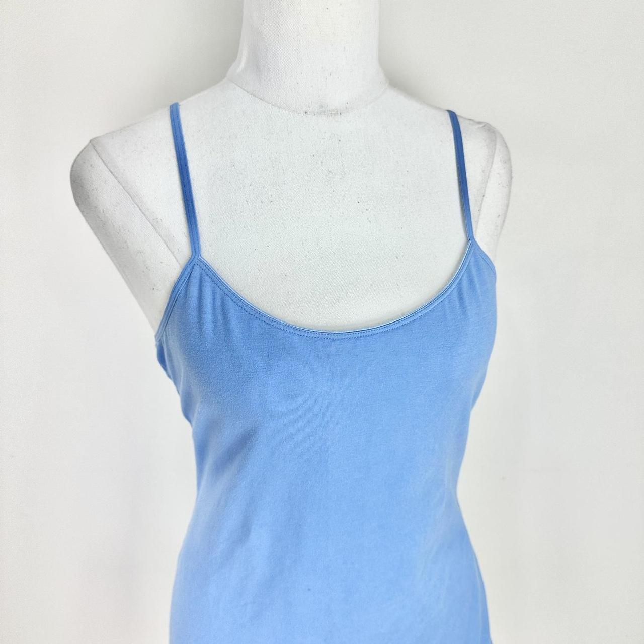 Y2K BABY BLUE STAPLE SINGLET / CAMI - Depop