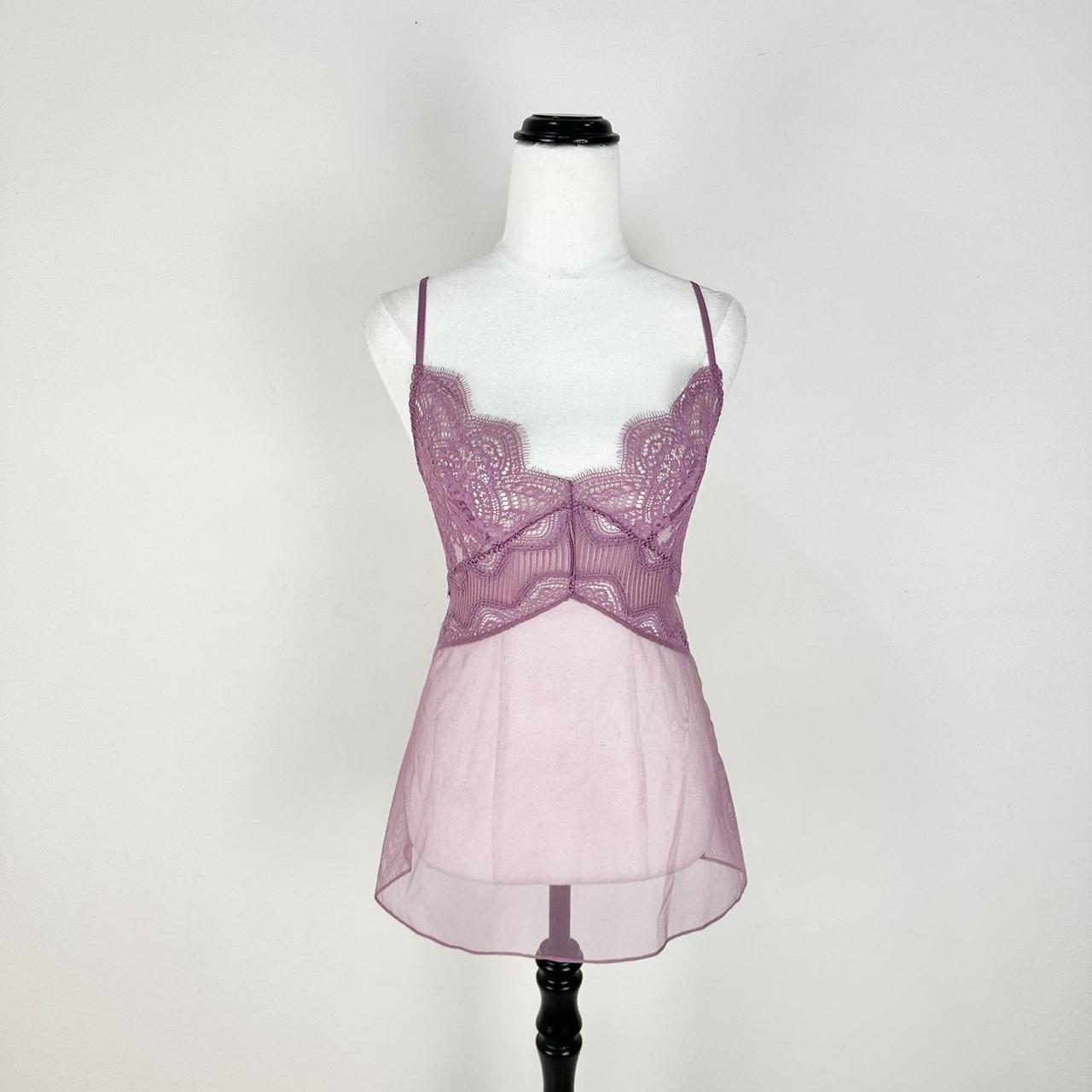 VINTAGE 00s VICTORIAS SECRET SHEER LACE MESH CAMI... - Depop