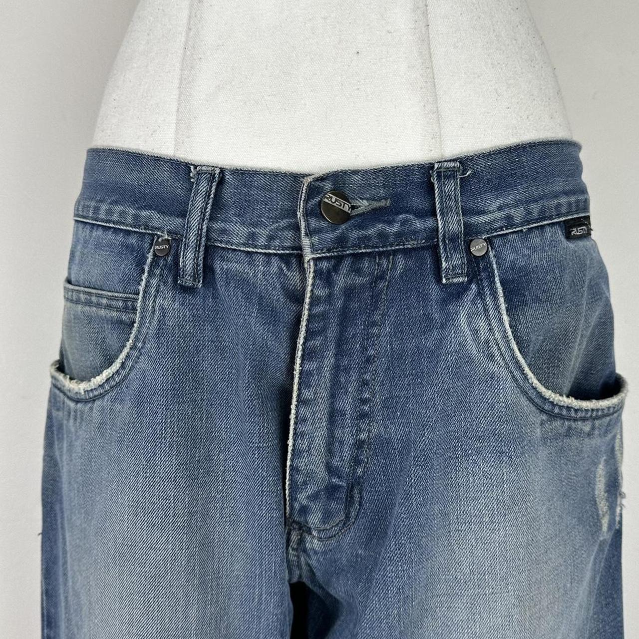 VINTAGE 90s RUSTY GRAPHIC DESIGN RELAXED JEANS - Depop