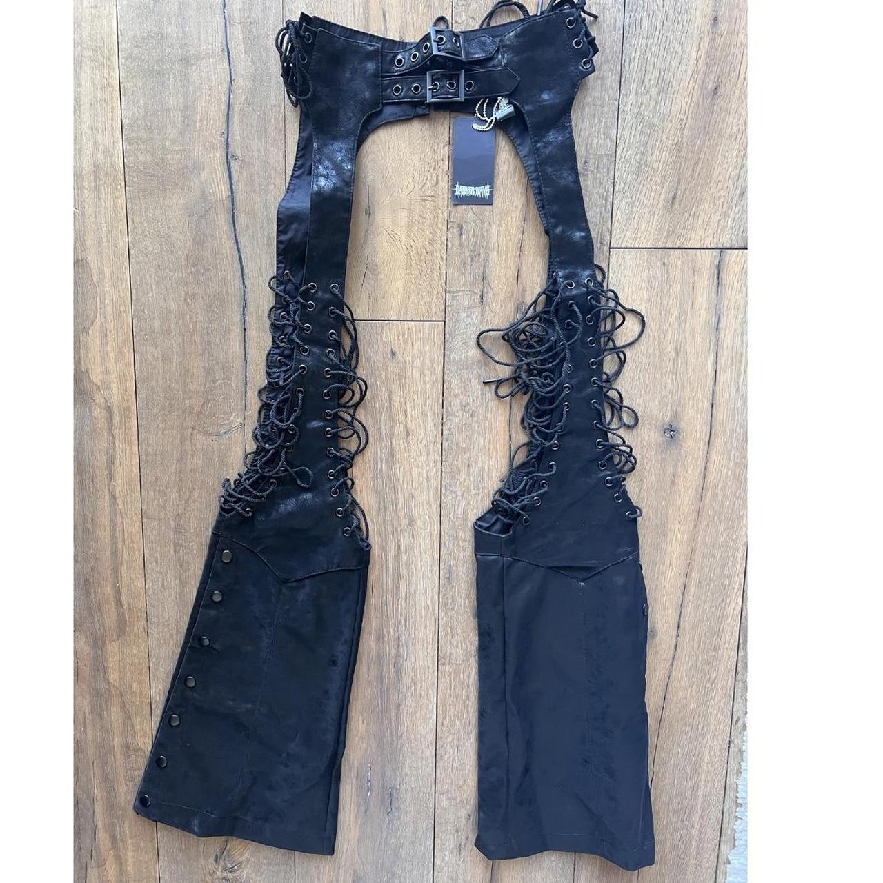 Dolls Kill Darker Wavs Compression Lace Up Chaps... - Depop