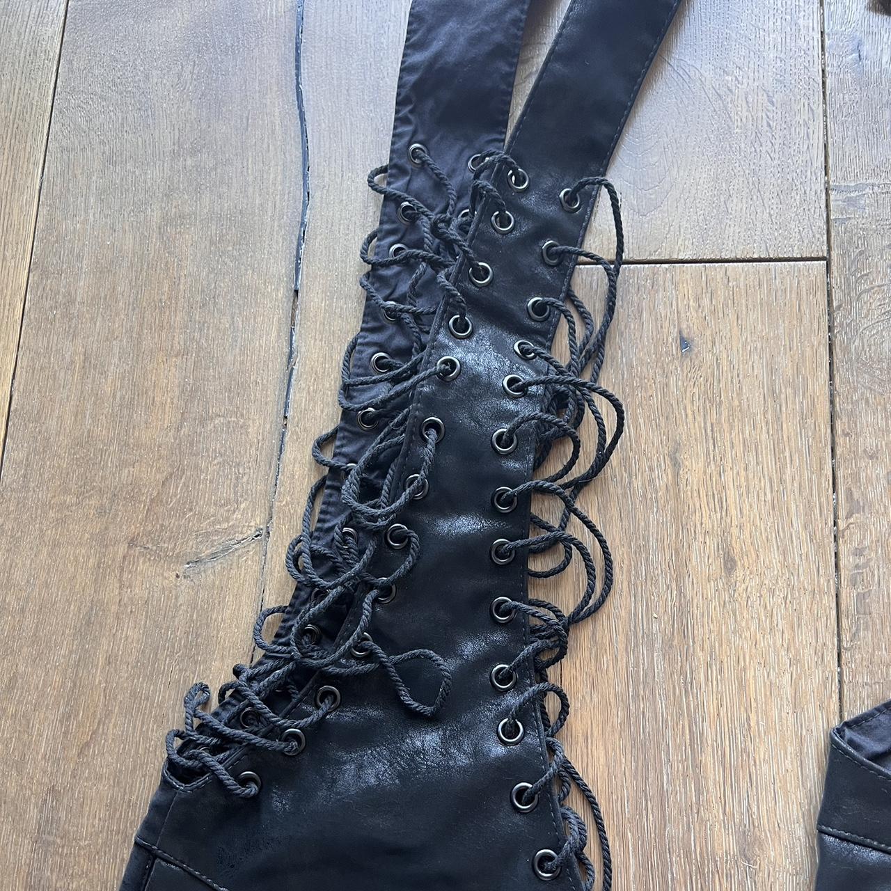 Dolls Kill Darker Wavs Compression Lace Up Chaps... - Depop