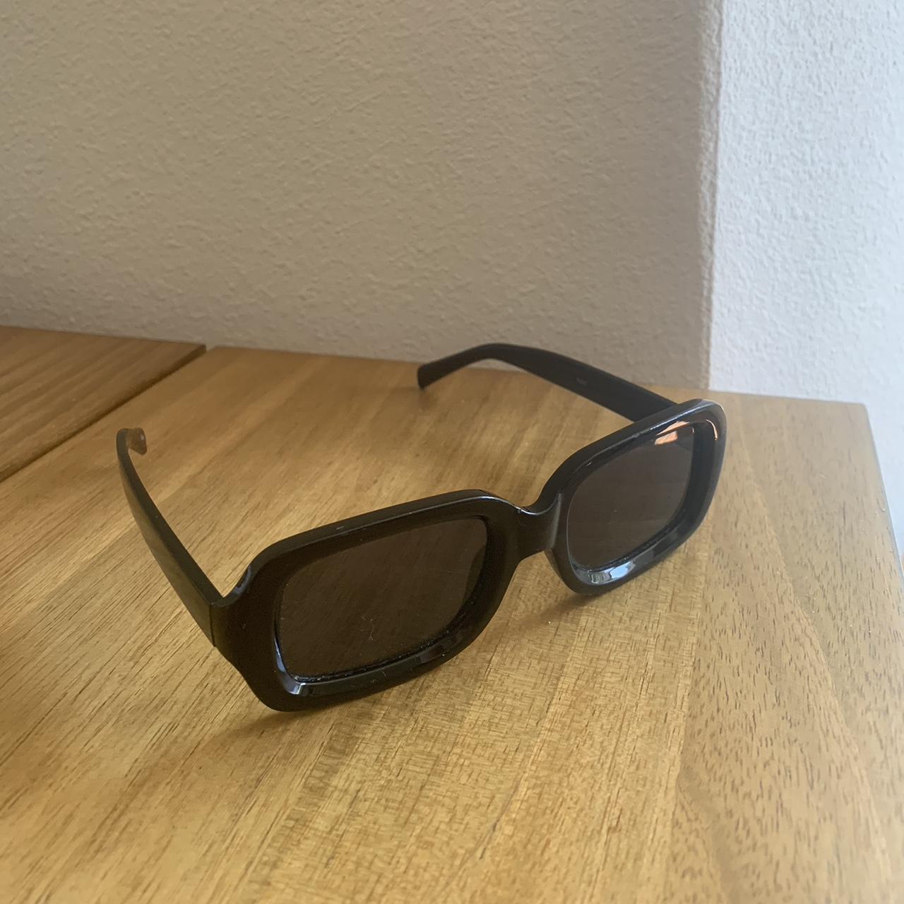 Cute Rectangular Black Sunnies Never Been Used Depop