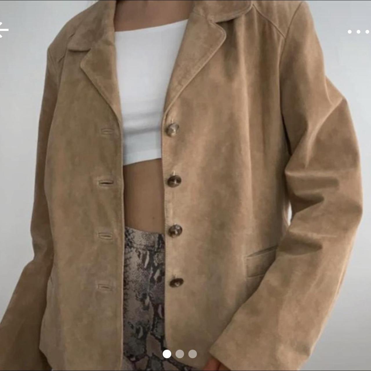 Vintage real suede jacket. Size 16. - Depop