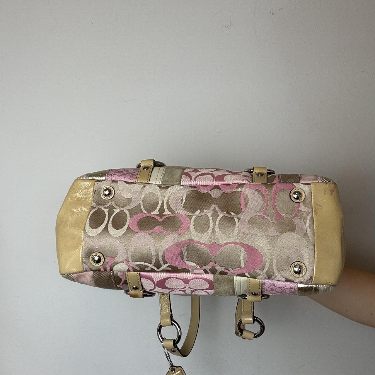 Vintage Y2K Coach Patchwork Pink and Cream Tote... | Depop