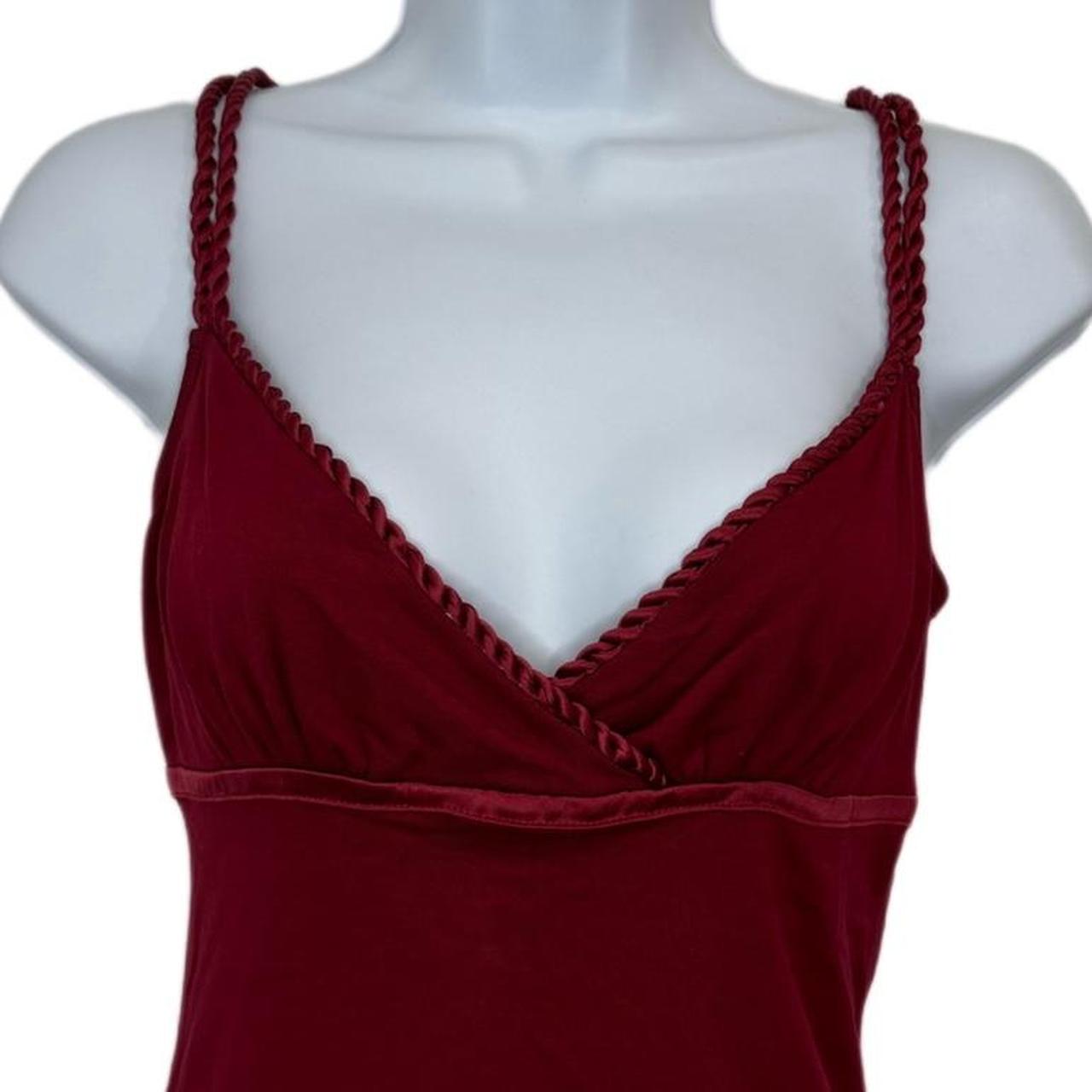 Bebe vintage deep red tank top with braided... - Depop