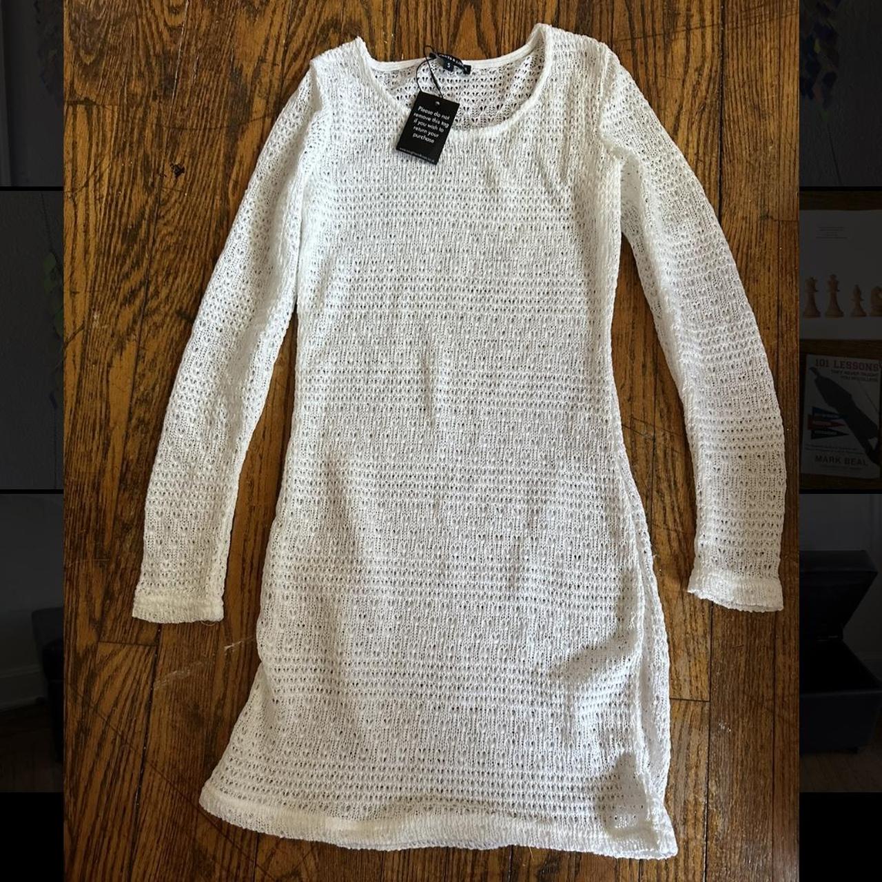 🐚Noughts & Kisses white mesh bikini coverup🐚 -size... - Depop