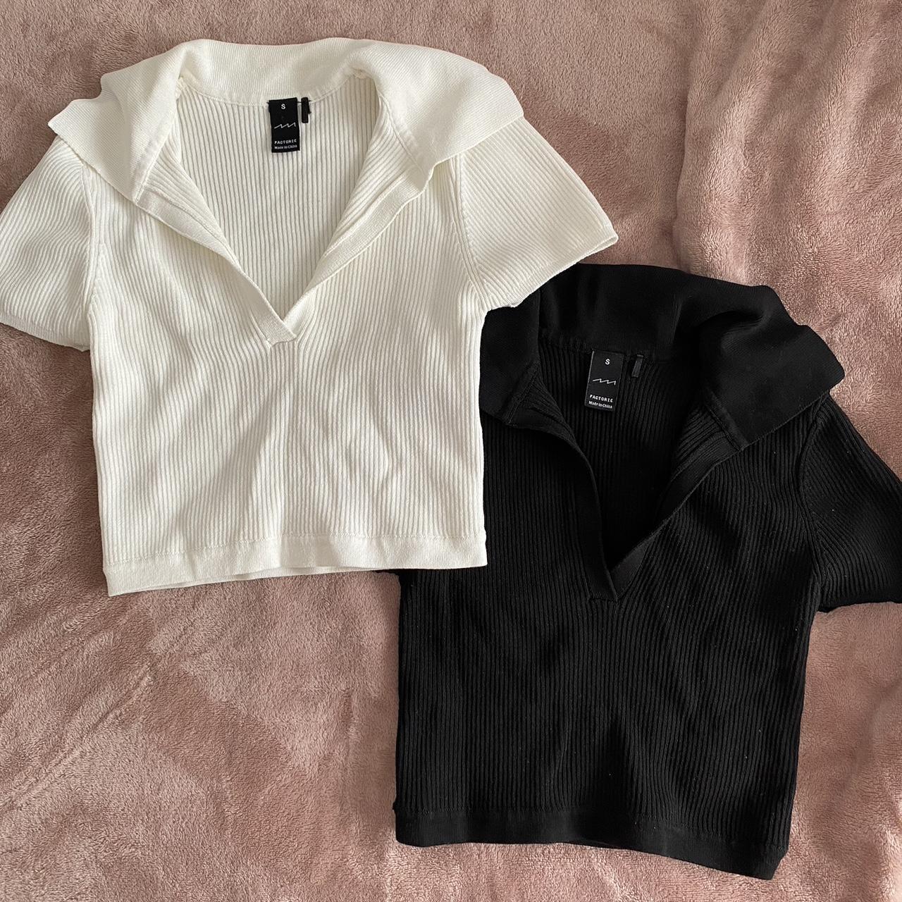 cute tight cropped polo tops from factorie both size... - Depop